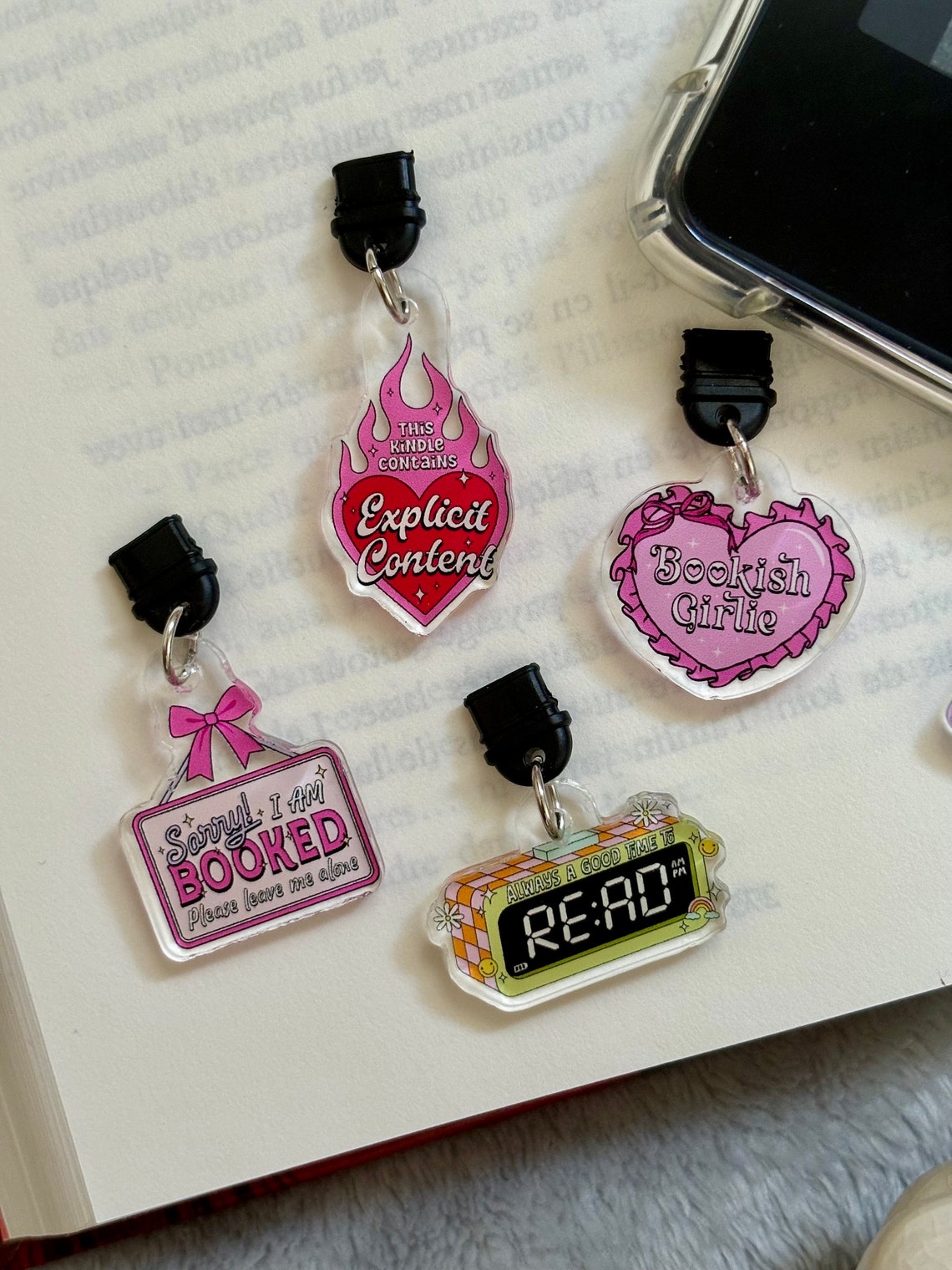 Kindle Charm Bookish Phone Charm Kindle Accessories Bookish Merch Phone ...