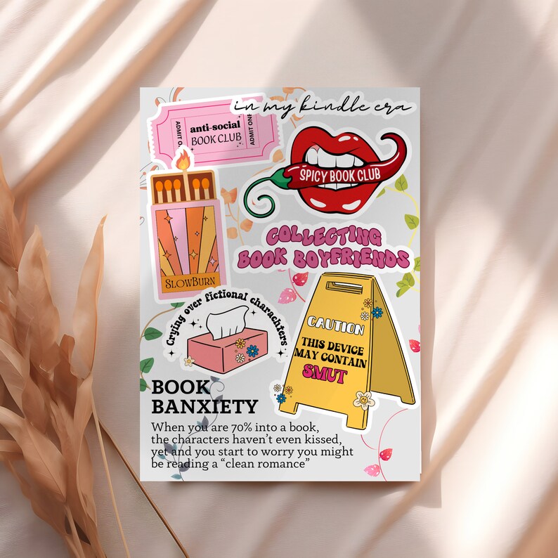 Kindle Insert Kindle Skin Printable Spicy E-reader Cover Bookish Gift ...