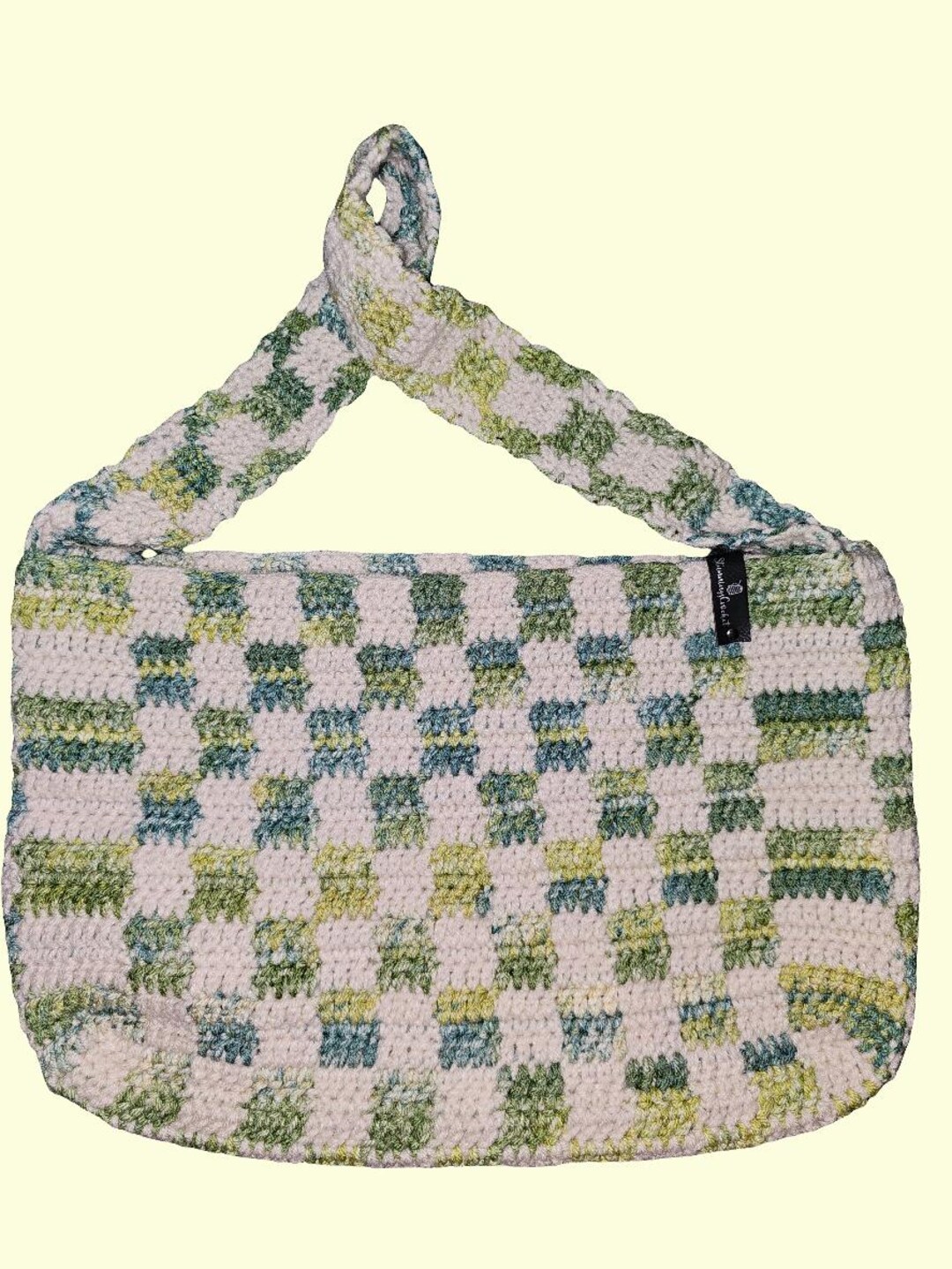 Green and White Checkered Purse. - Etsy