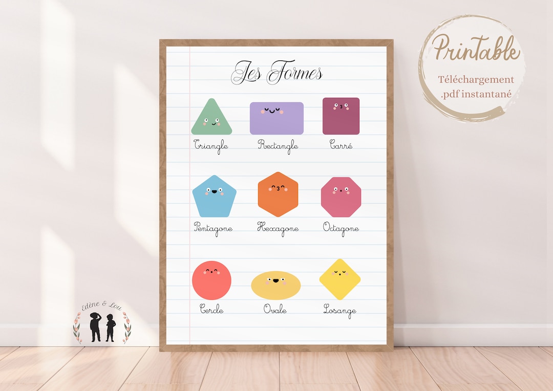 Shapes - Geometric Shapes Poster - Children's Geometry - Fun - School ...
