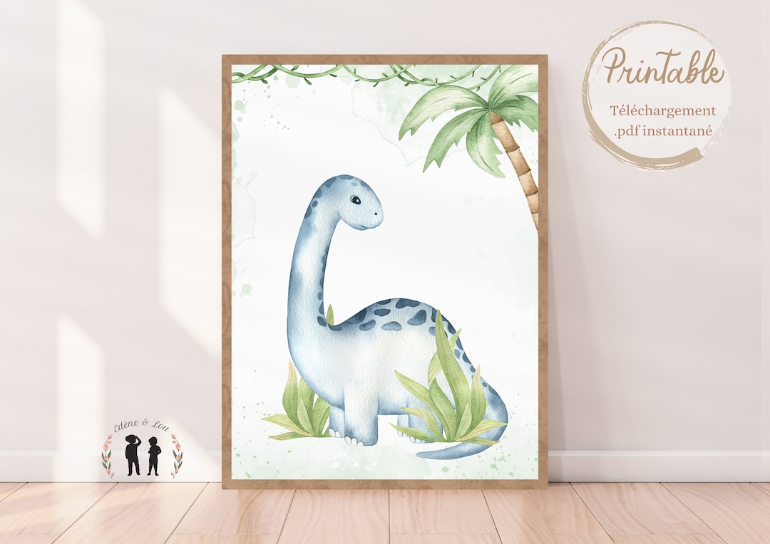 Decorative Dinosaur Poster - Brontosaurus - Dino Poster - Digital PDF ...