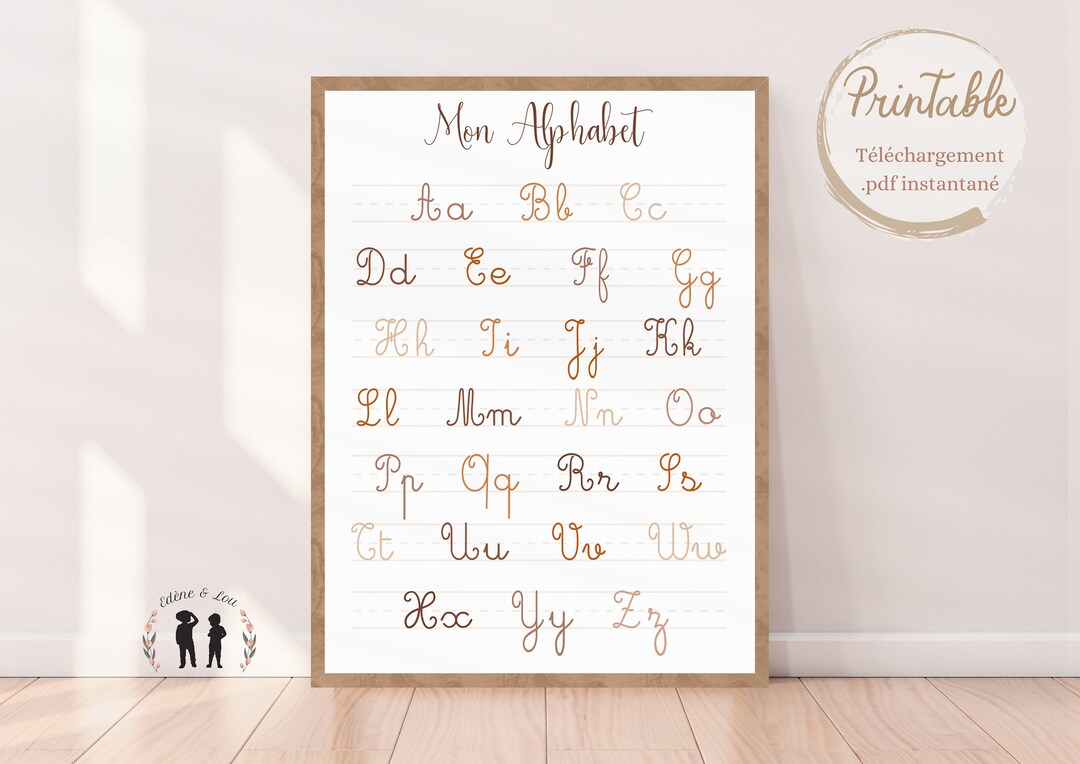 Alphabet - écriture scolaire - mon alphabet - lettres Majuscules et ...