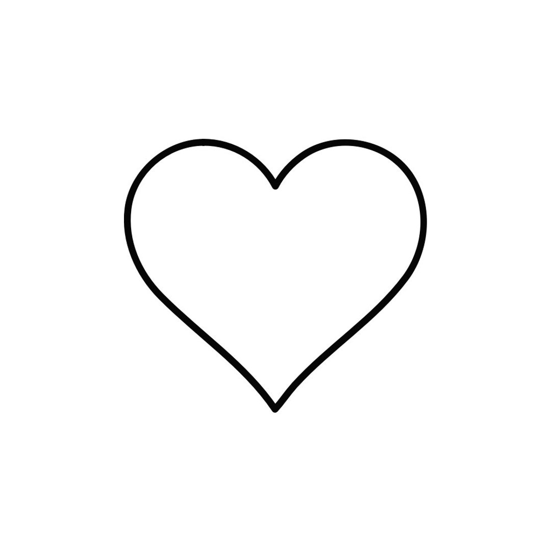 Pretty Outline Heart Instant Downloads in Black & White SVG, PNG, EPS ...