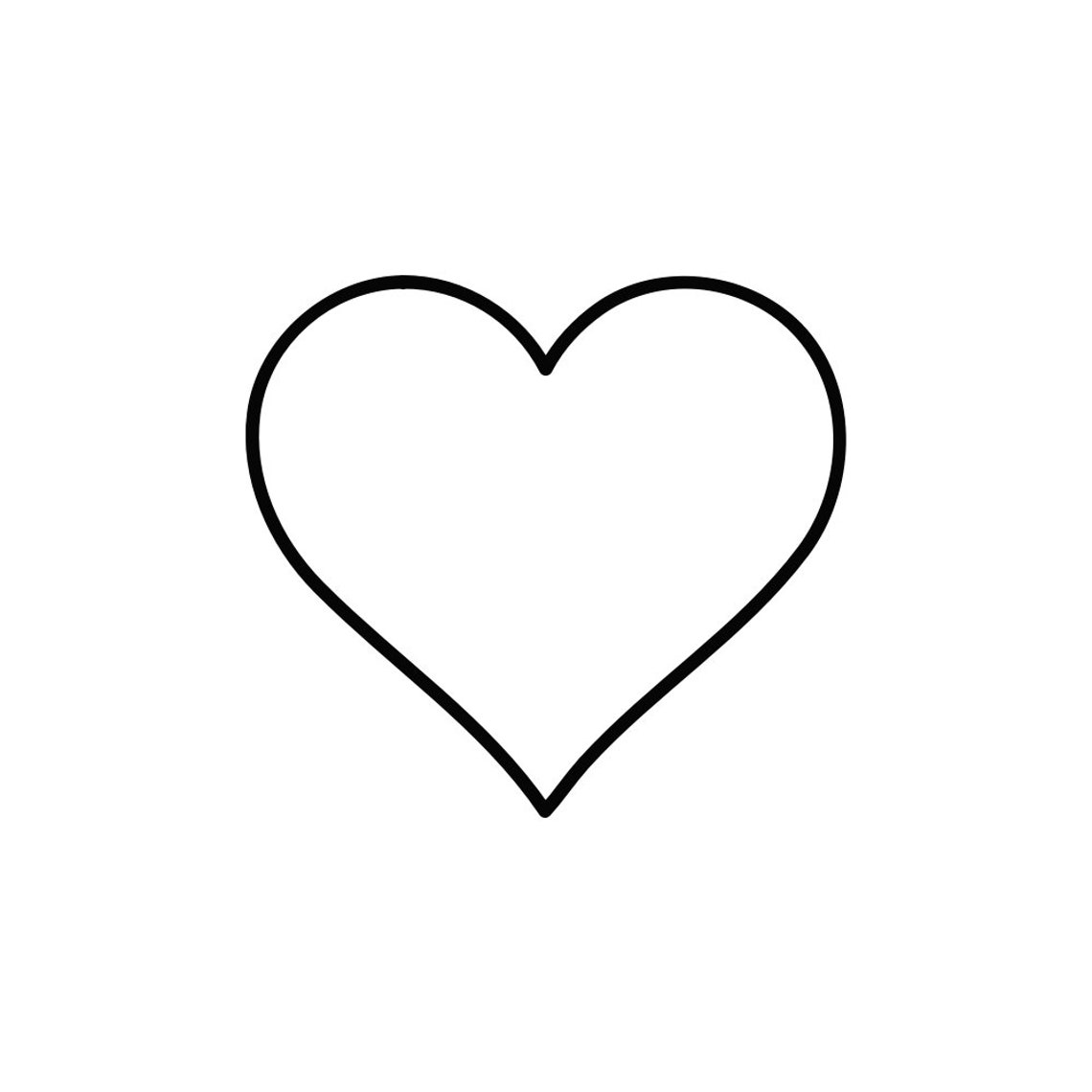 Pretty Outline Heart Instant Downloads in Black & White SVG, PNG, EPS ...