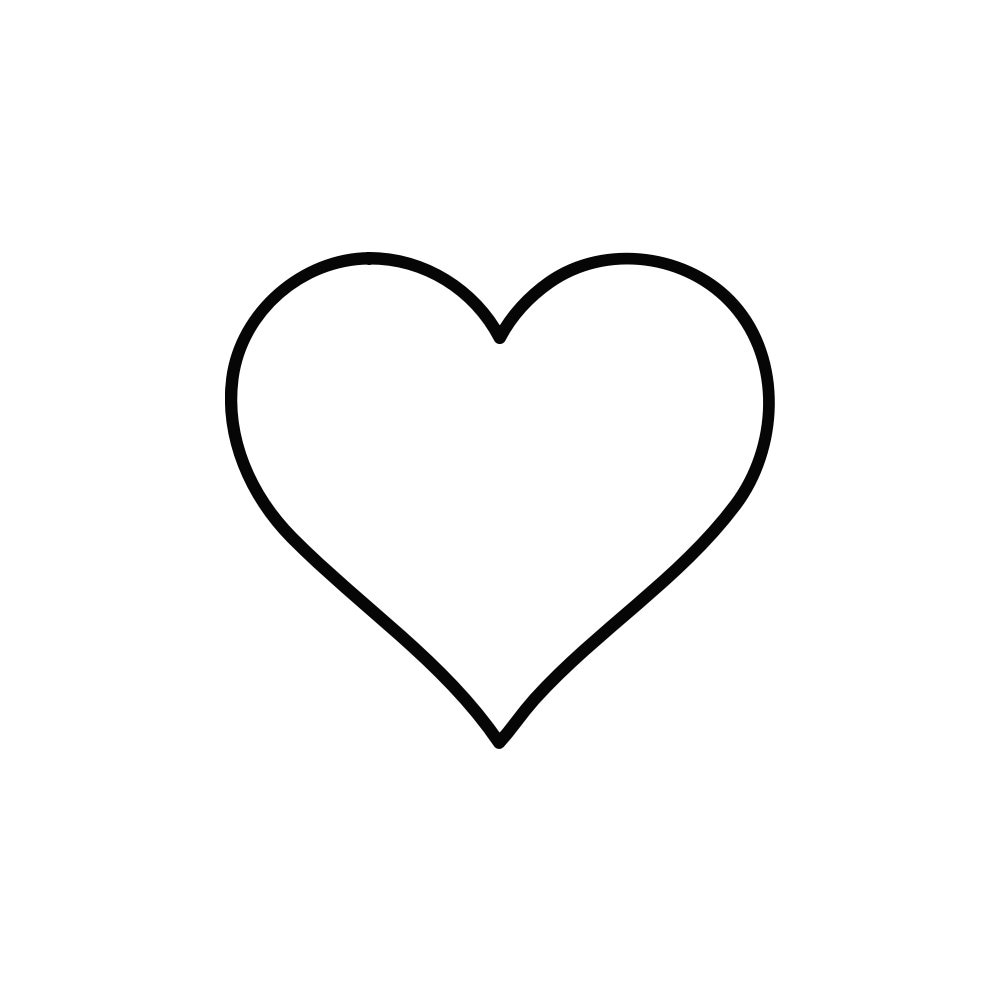 Pretty Outline Heart Instant Downloads in Black & White SVG, PNG, EPS ...