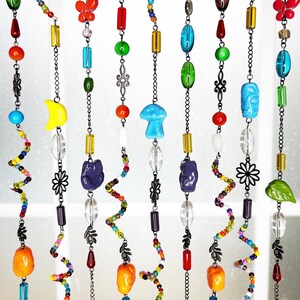 Boho Beaded Curtain Strand / Unique Handmade Bohemian Hippie Window ...