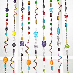 Boho Beaded Curtain Strand / Unique Handmade Bohemian Hippie Window ...