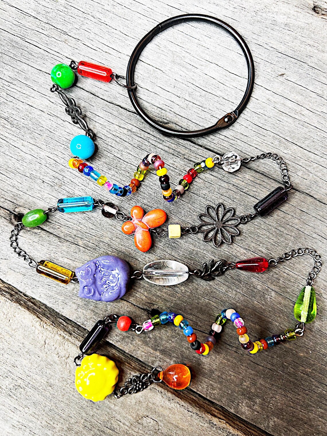 Boho Beaded Curtain Strand / Unique Handmade Bohemian Hippie Window ...