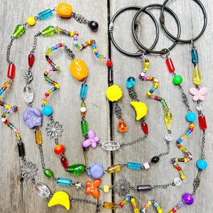 Boho Beaded Curtain Strand / Unique Handmade Bohemian Hippie Window ...