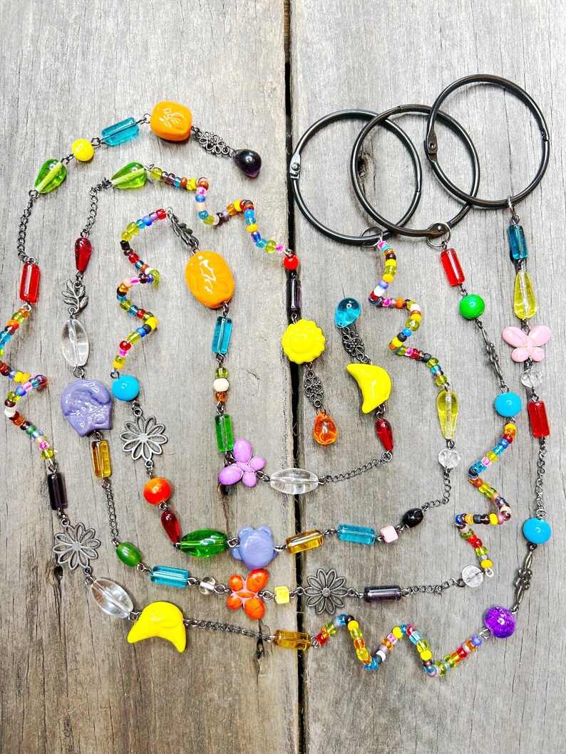 Boho Beaded Curtain Strand / Unique Handmade Bohemian Hippie Window ...