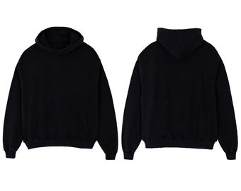 Black Oversized Zipped Hoodie Mockup - Etsy