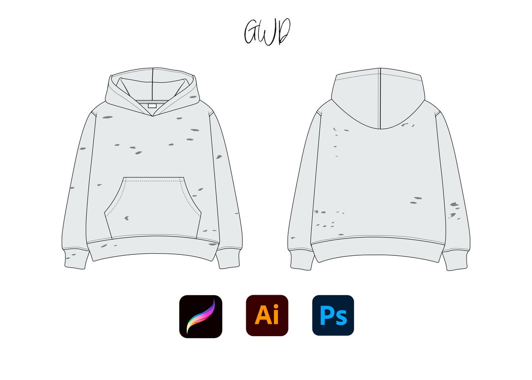 Distressed Pullover Hoodie Mockup - Etsy