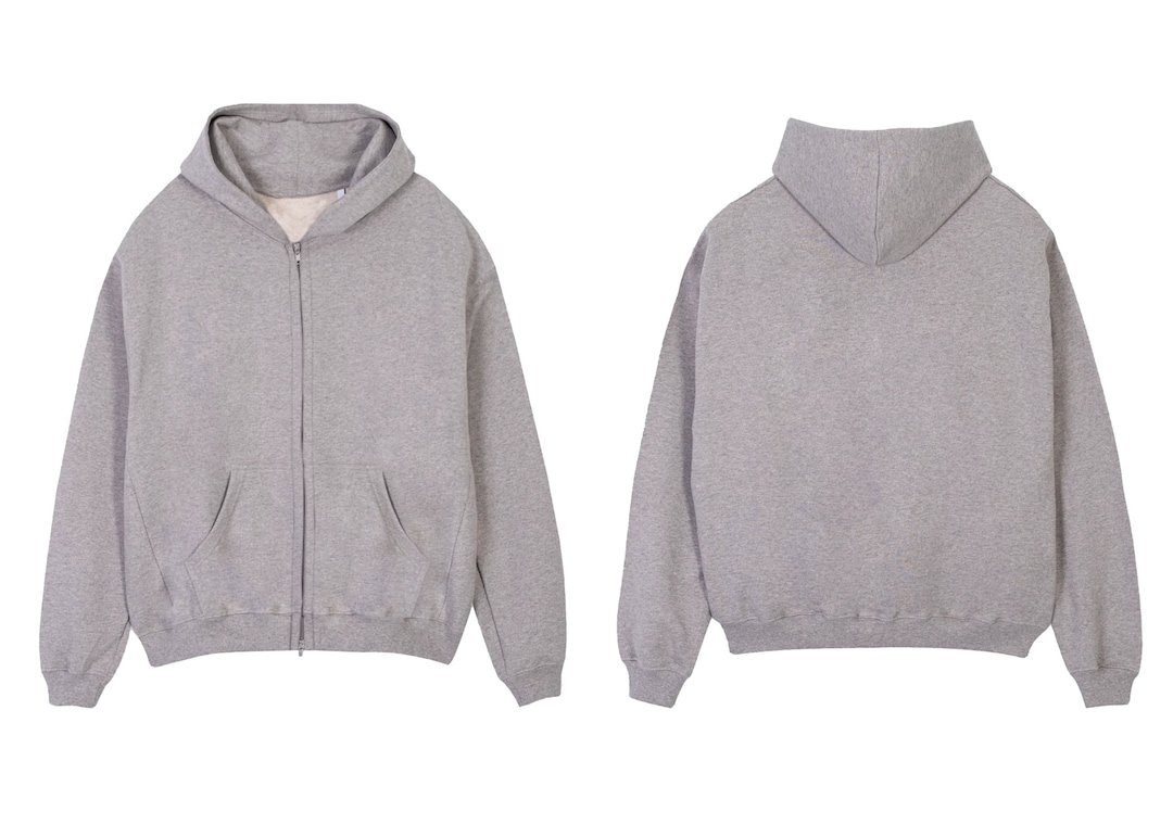 Grey Oversized Zipped Hoodie Mockup - Etsy