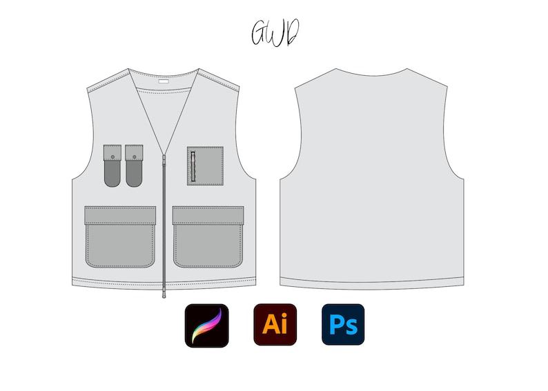 Streetwear Utility Vest Mockup - Etsy