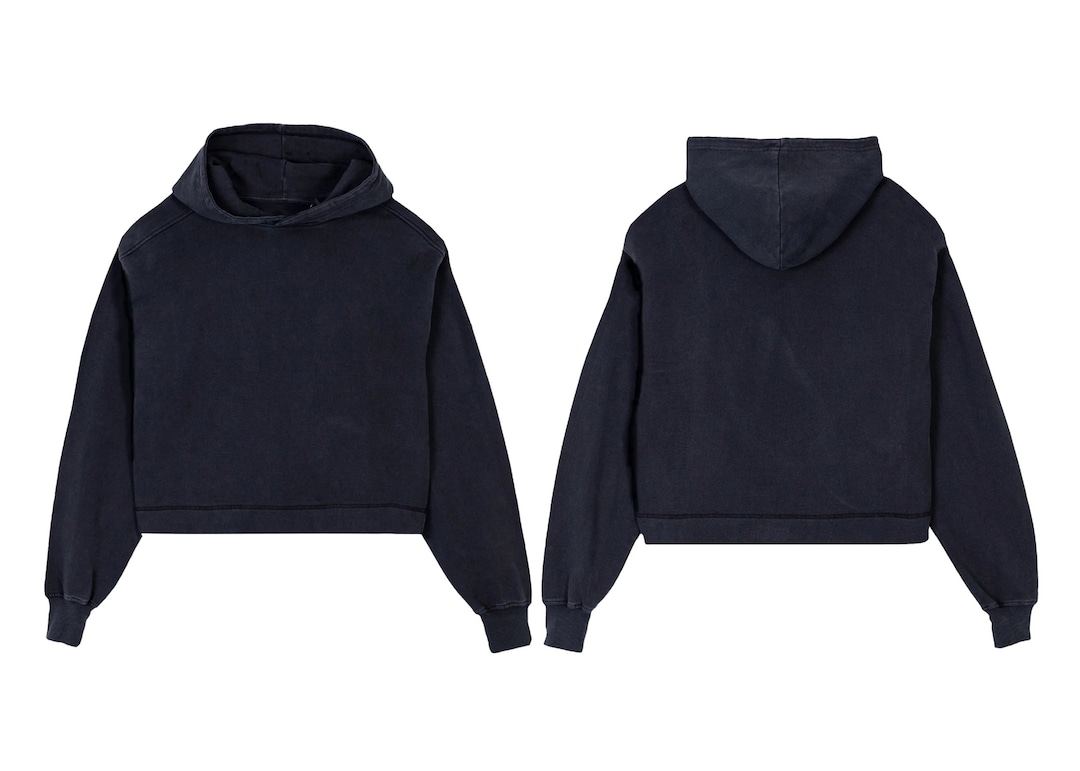 Vintage Black Cropped Hoodie Mockup - Etsy