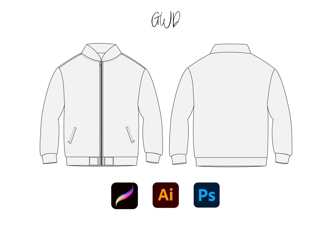 Track Jacket Mockup Vector - Etsy