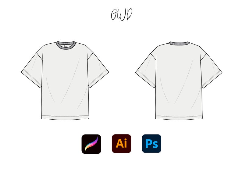 Drop Shoulder T-shirt Mockup Vector - Etsy