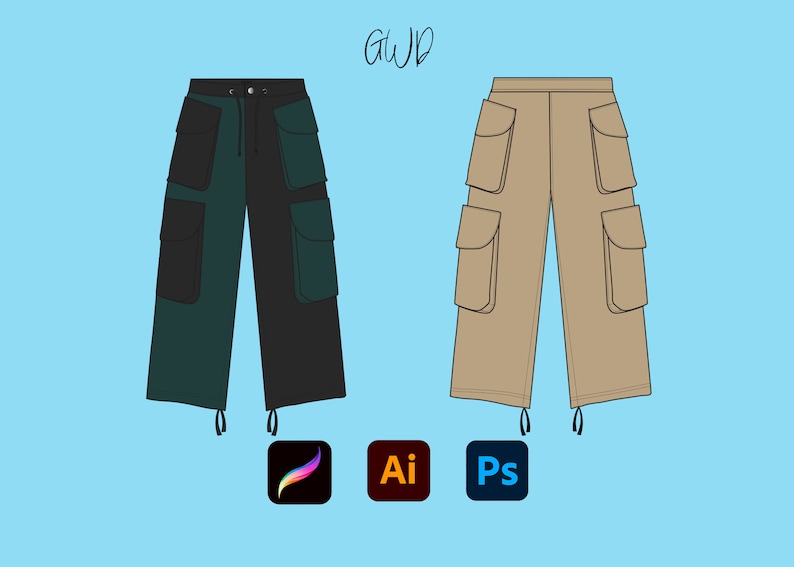 Cargo Pant Mockup - Etsy