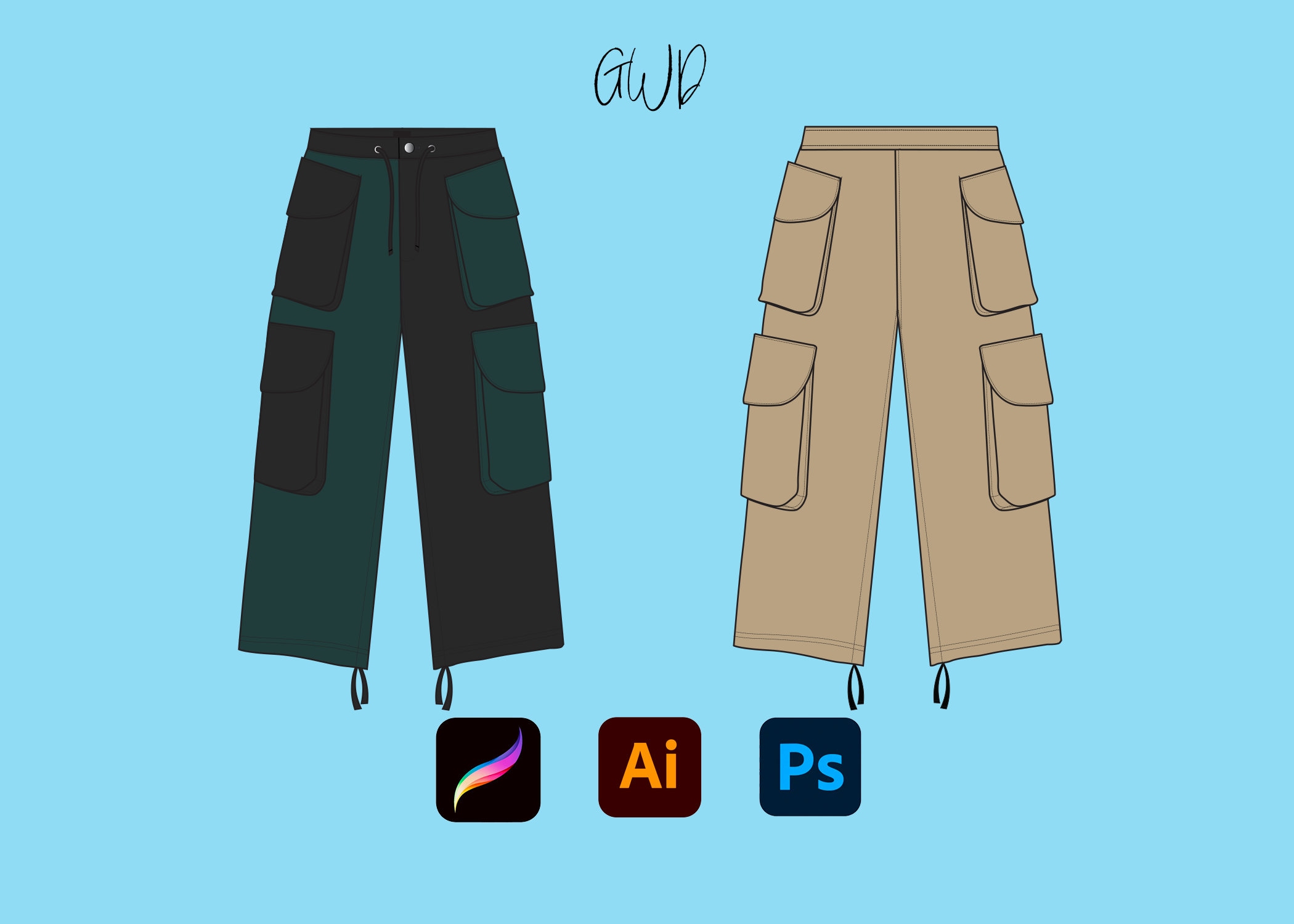 Cargo Pant Mockup - Etsy