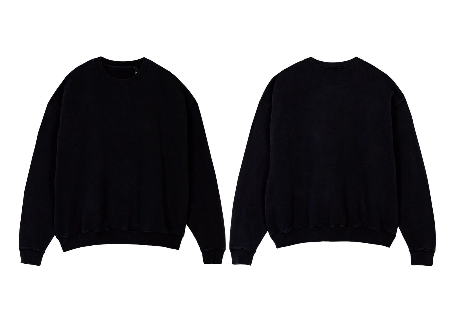 Black Oversized Crewneck Sweater Mockup - Etsy
