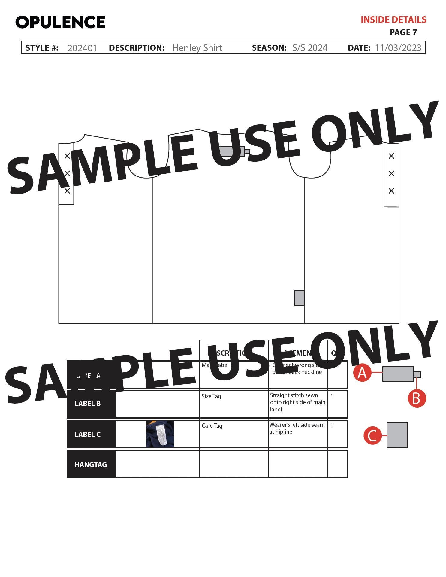 Tech Pack Template - Etsy