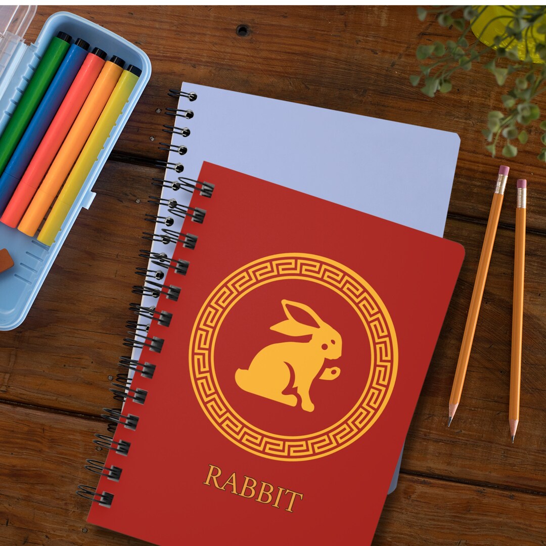 Rabbit - Chinese Lunar Year Themed Notebook - Spiral Bound Journal With ...