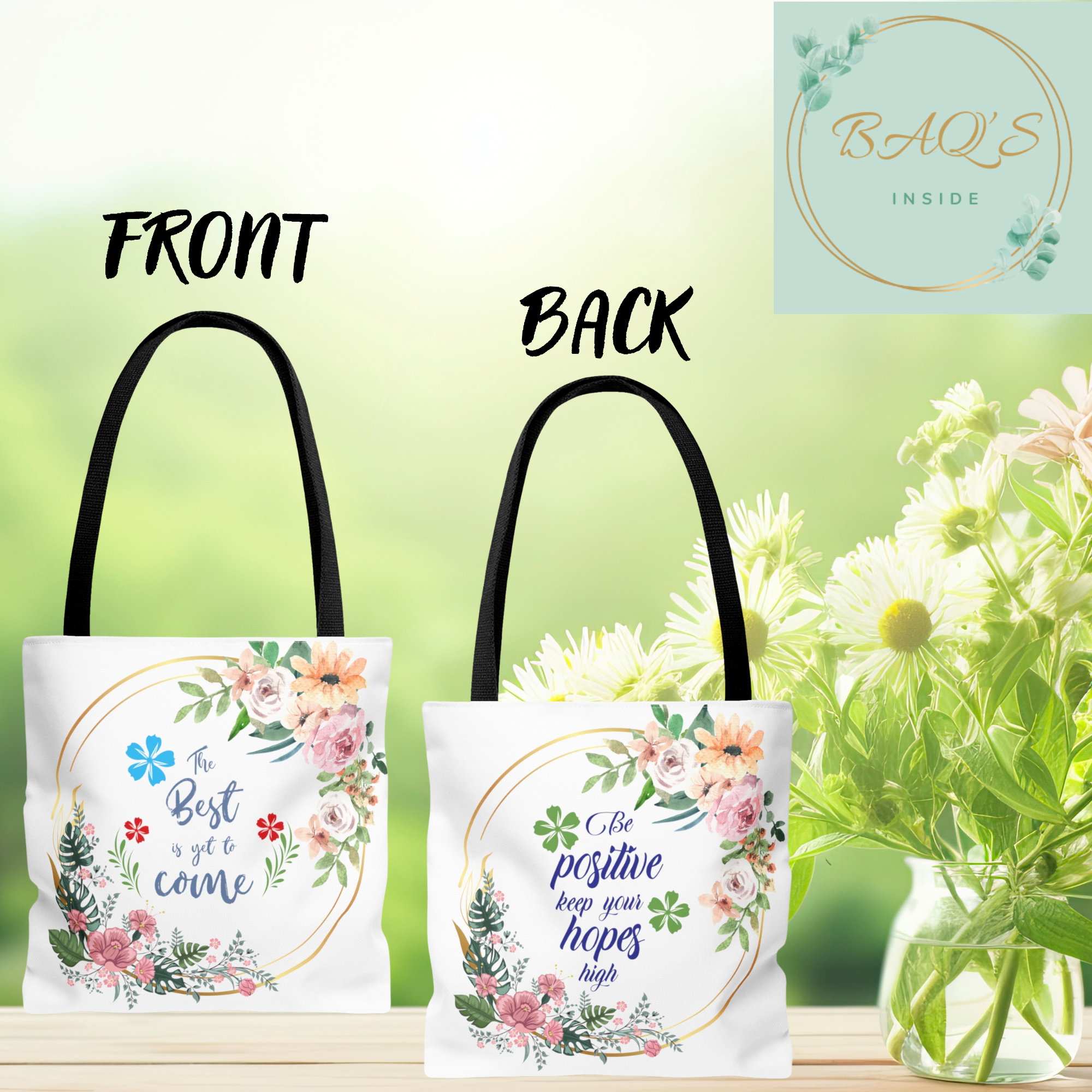 Inspirational Quote Tote Bag for Women, Motivational Carry-all, Ideal for Daily Encouragement ...