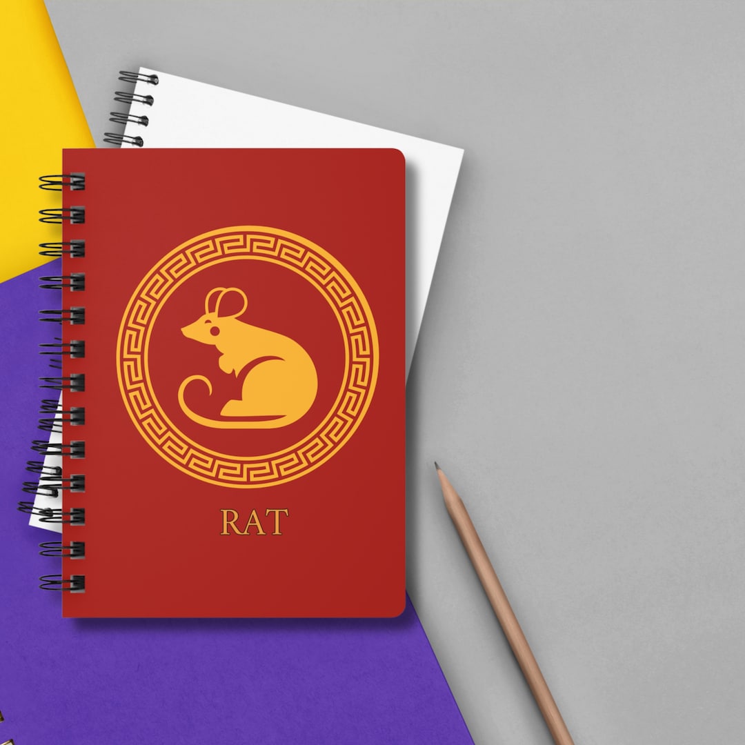 Rat - Chinese Lunar Year Themed Notebook - Spiral Bound Journal With ...