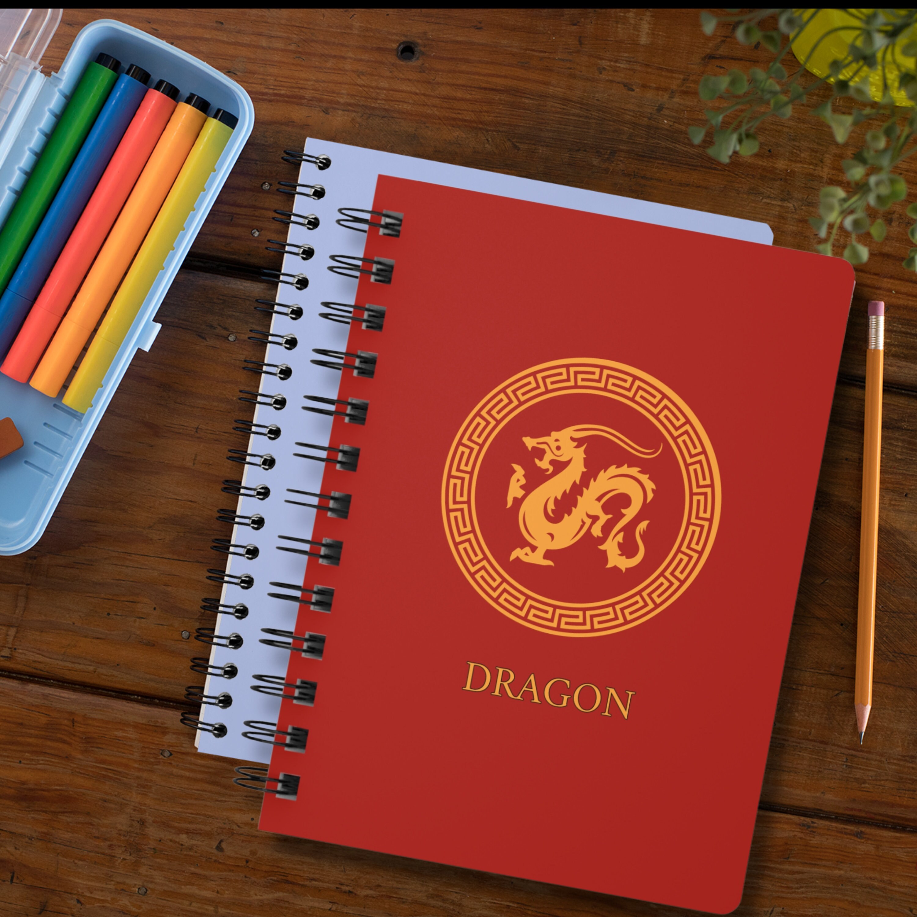 Dragon - Chinese Lunar Year Themed Notebook - Spiral Bound Journal With ...