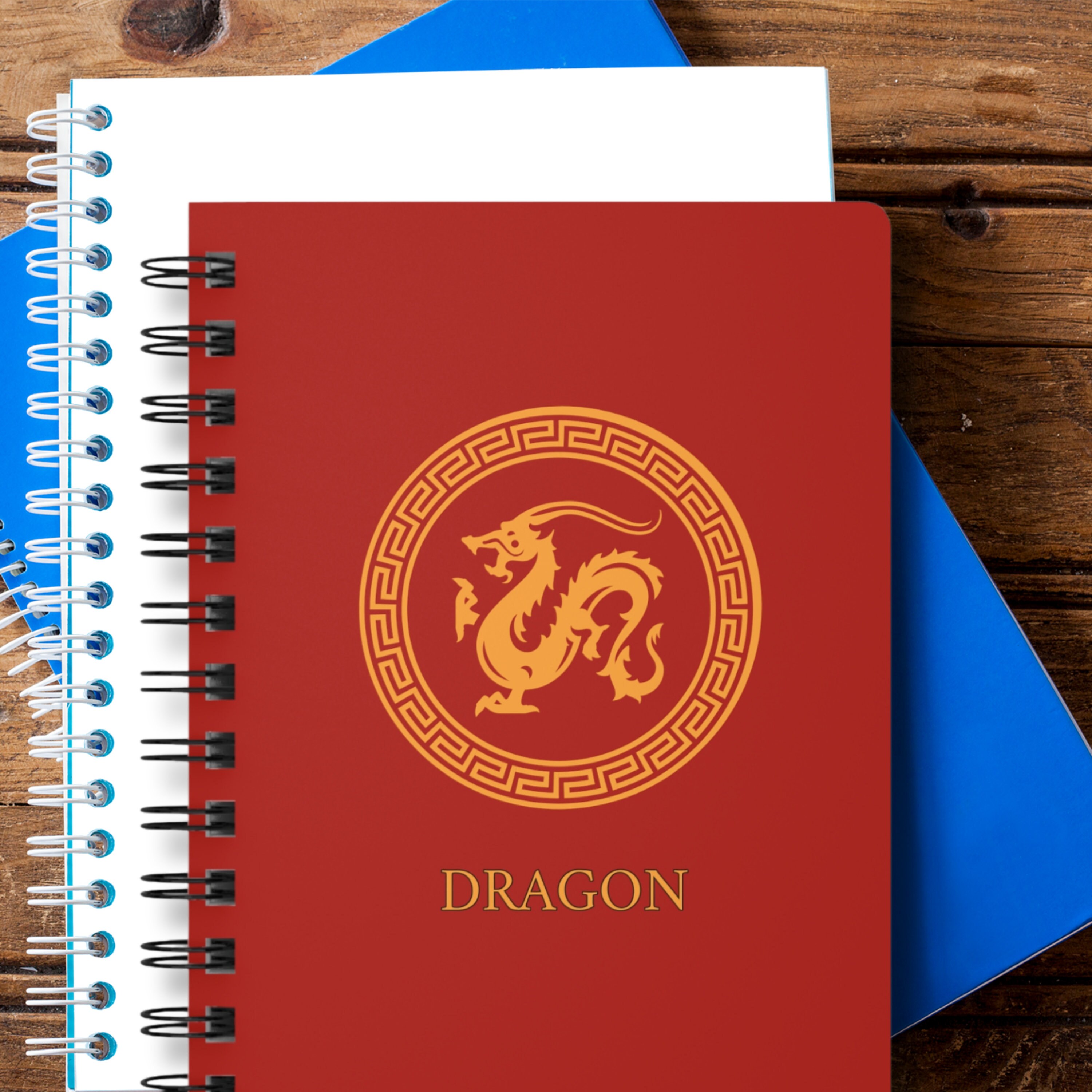 Dragon - Chinese Lunar Year Themed Notebook - Spiral Bound Journal With ...