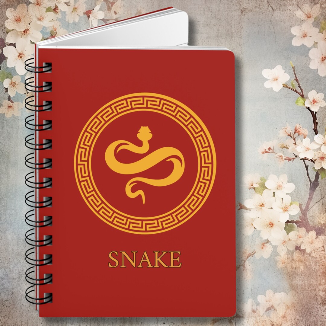 Snake- Chinese Lunar Year Themed Notebook - Spiral Bound Journal With ...