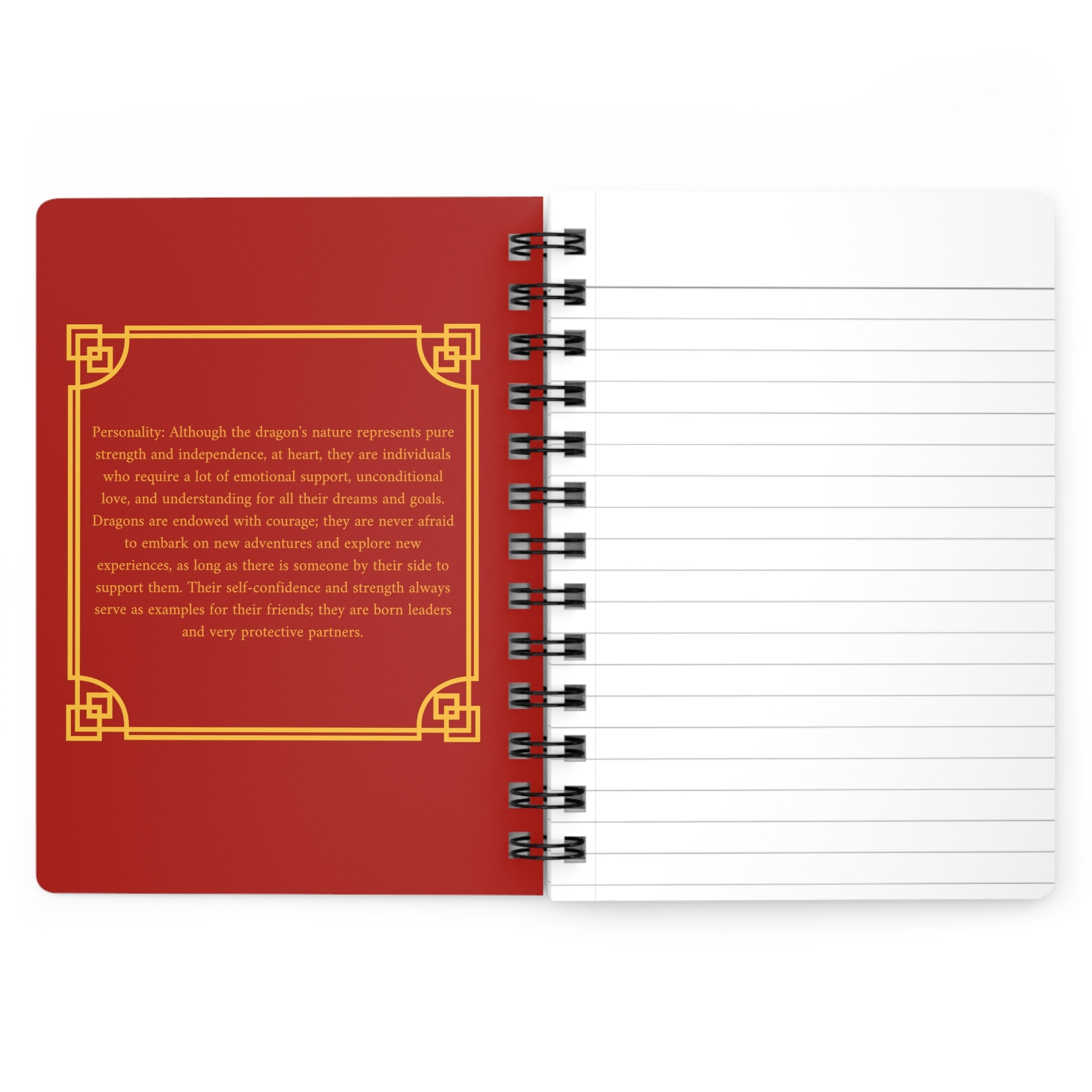 Dragon - Chinese Lunar Year Themed Notebook - Spiral Bound Journal With ...