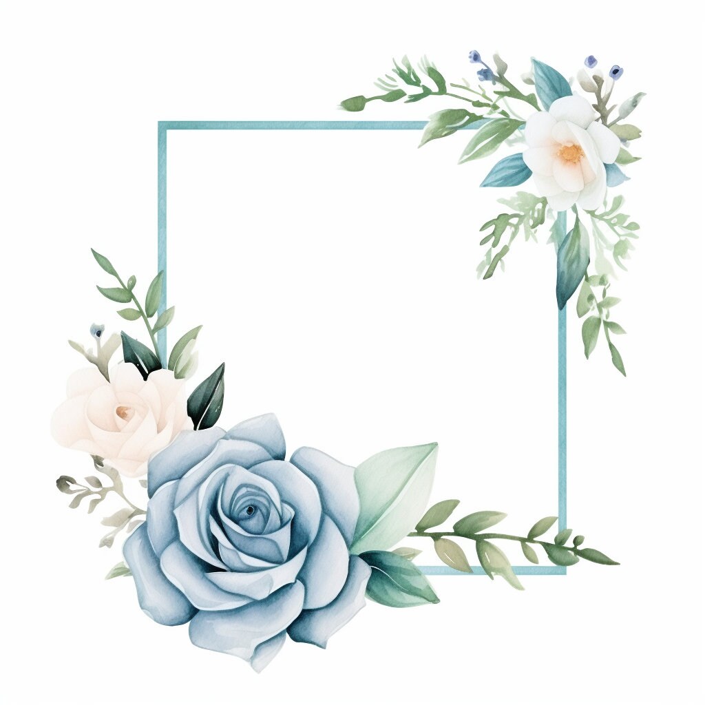 Floral Frame Picture Clip Art, Wedding Theme - Etsy