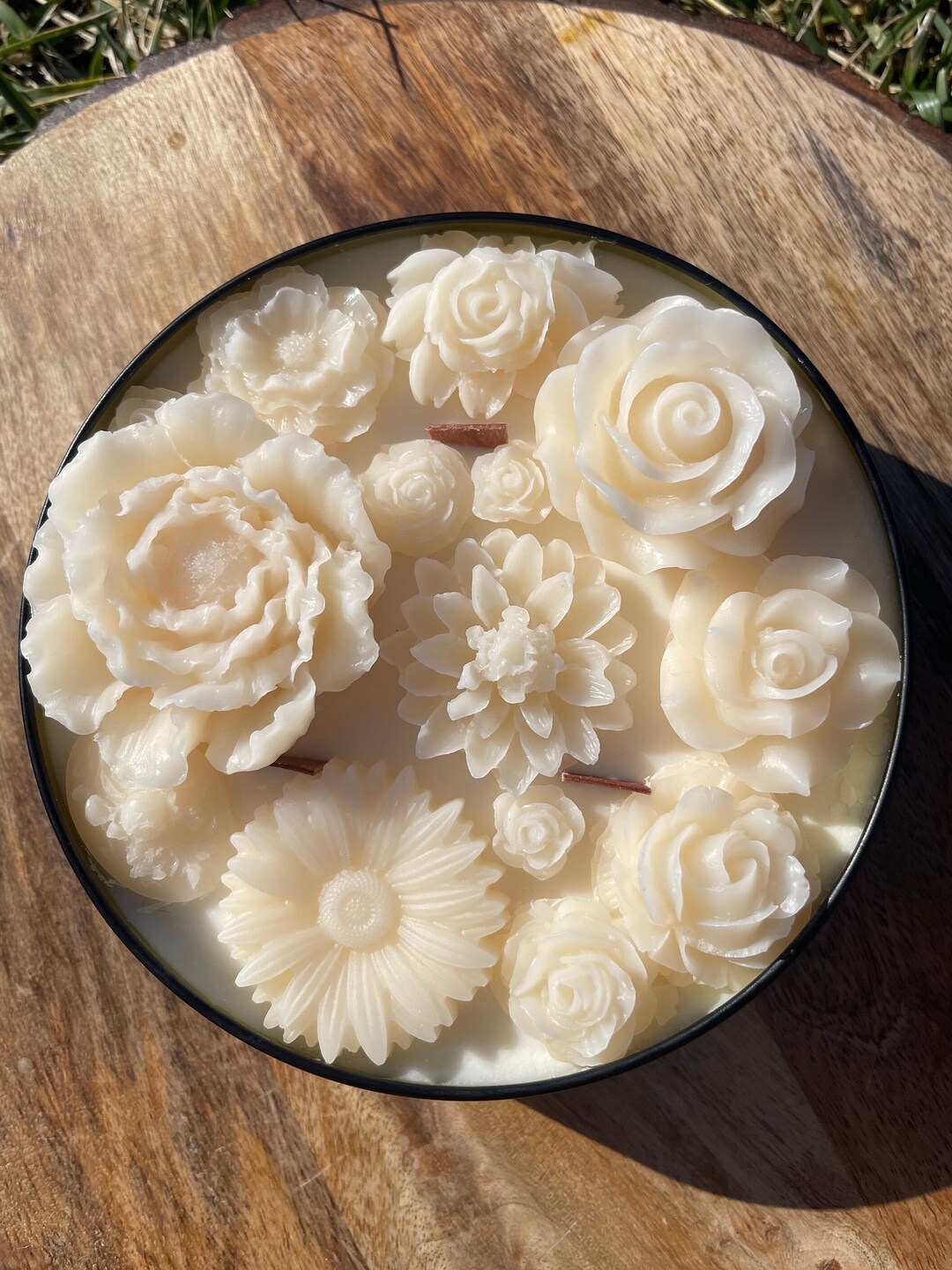 Flower Garden Candle | Crackling Wooden Wick | Custom Scented Candle | Hand-poured With All ...