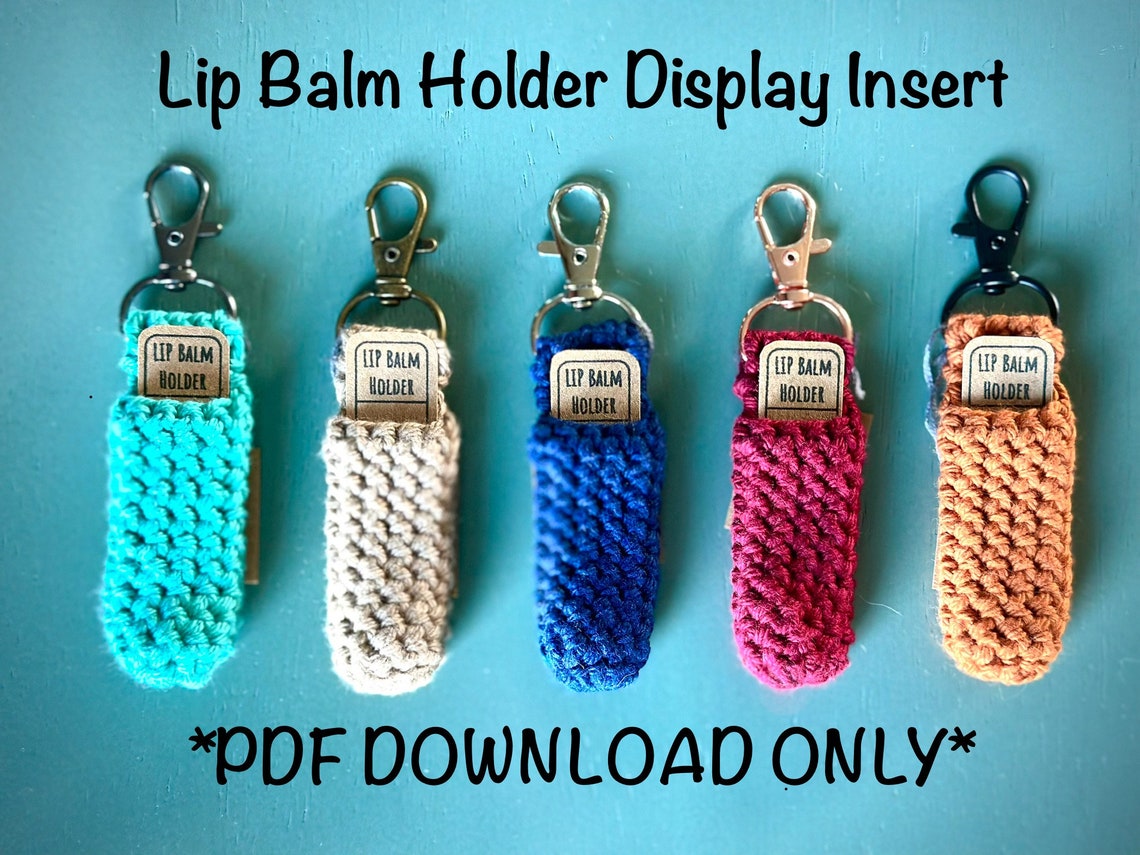 PRINTABLE Lip Balm Holder Insert, Digital PDF Crochet Lip Balm Holder ...
