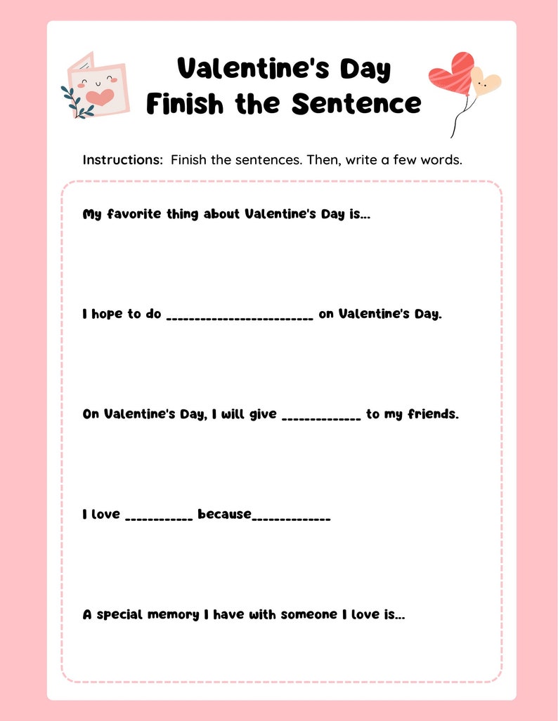 Valentine's Day Worksheet Bundle | Printable Valentines Day Worksheets ...