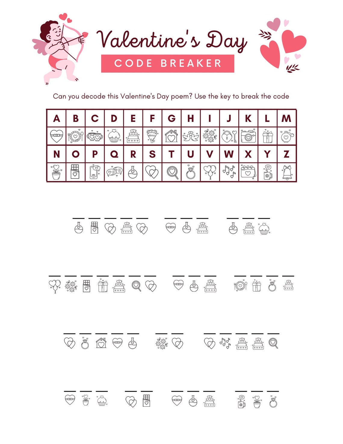 Valentine's Day Worksheet Bundle | Printable Valentines Day Worksheets ...