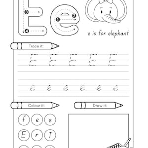 26 Alphabet Letter Tracing With Meanings / Preschool / Kindergarten ...