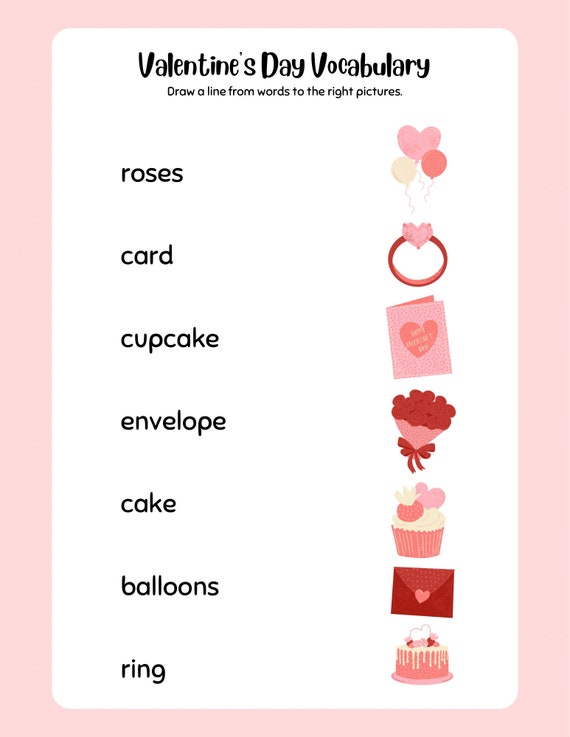 Hojas De Trabajo Imprimibles De San Valentín Día De San Valentín En