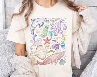 Sea Animal Shirt, Gift for Nature, Sealife Shirt, Ocean Animal Shirt ...