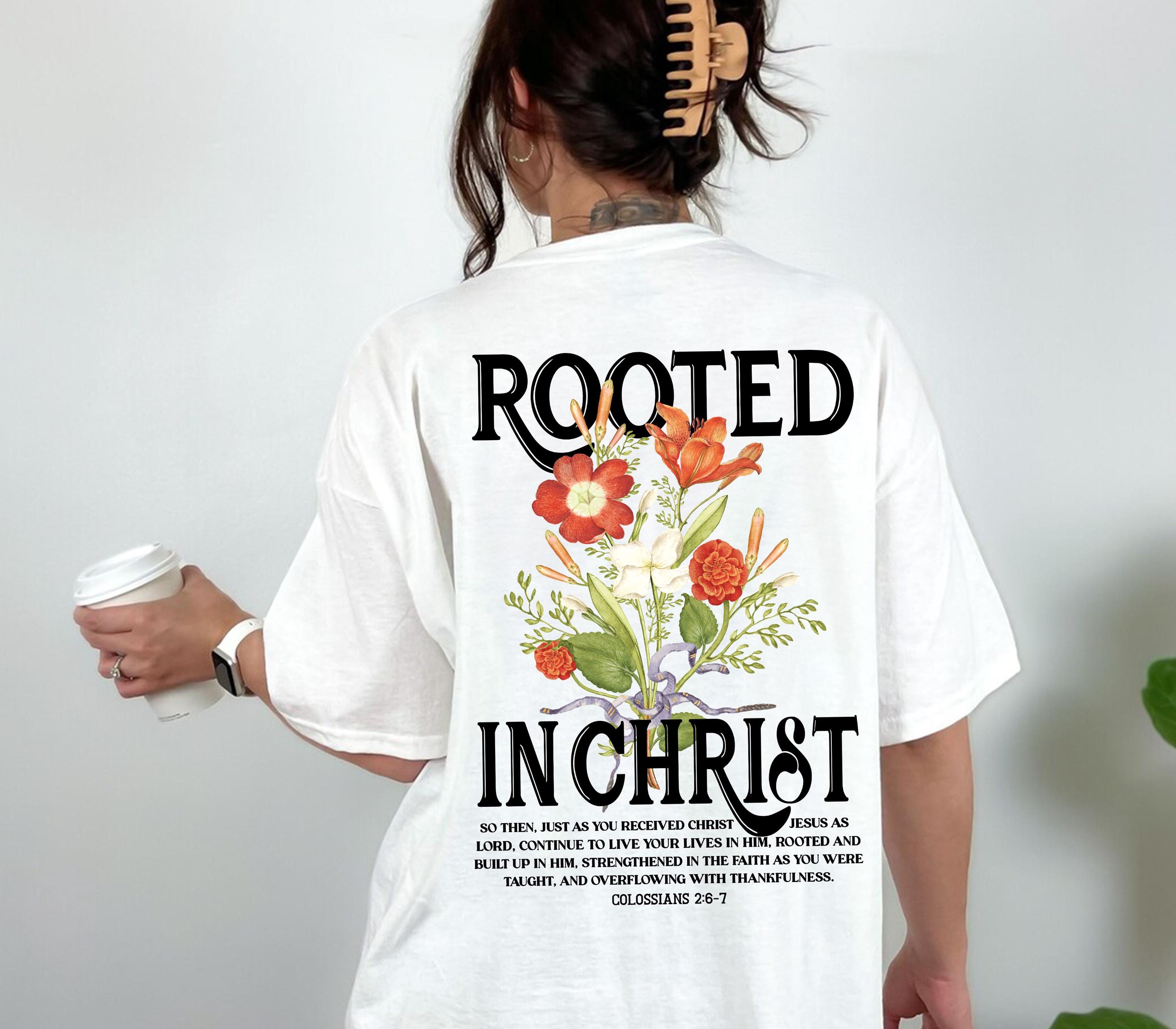 Rooted in Christ Hoodie Christian Sweatshirt Spiritual Sweatshirt Faith ...