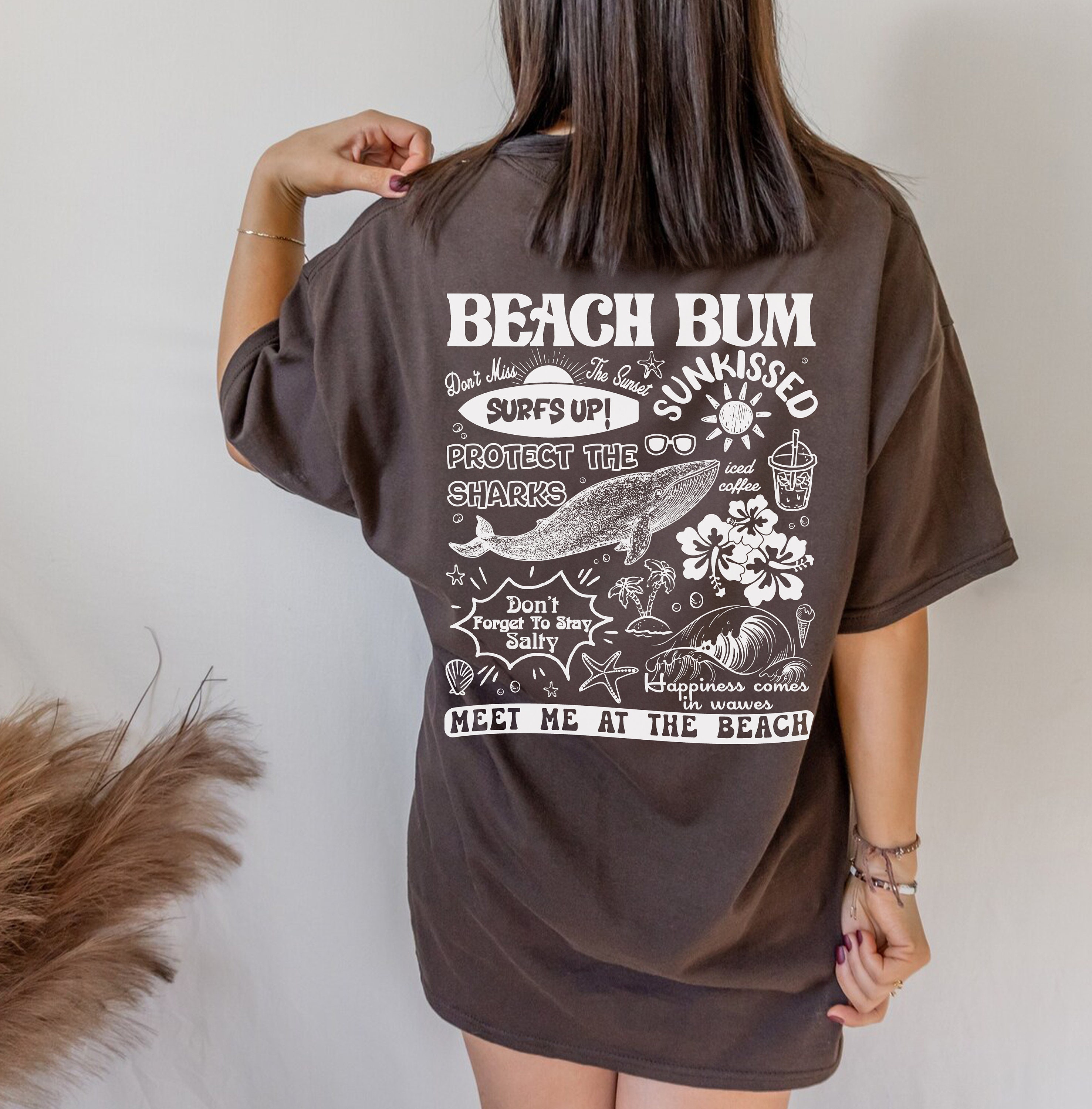 Beach Bum Shirt, Preppy Shirt, Surf Beach Ocean Hoodie, Y2k Wearing ...