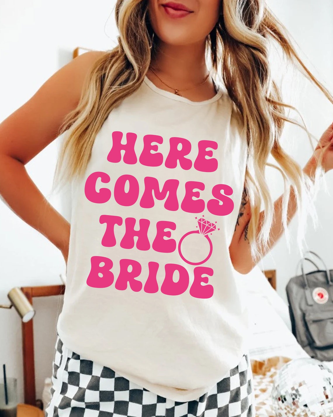 Retro Disco Bachelorette Party Tank Tops, Disco Bride Tank Top, Bride ...
