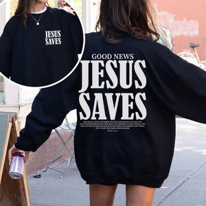 Aesthetic Jesus Saves Shirt, Christian Apparel Christian Sweatshirt ...
