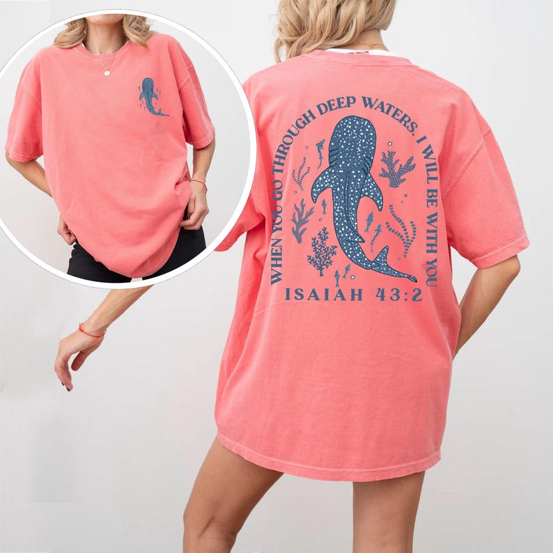 Whale Shark Tshirt, Beachy Shirt, Shark Shirt, Jesus T-shirt, Beachy ...
