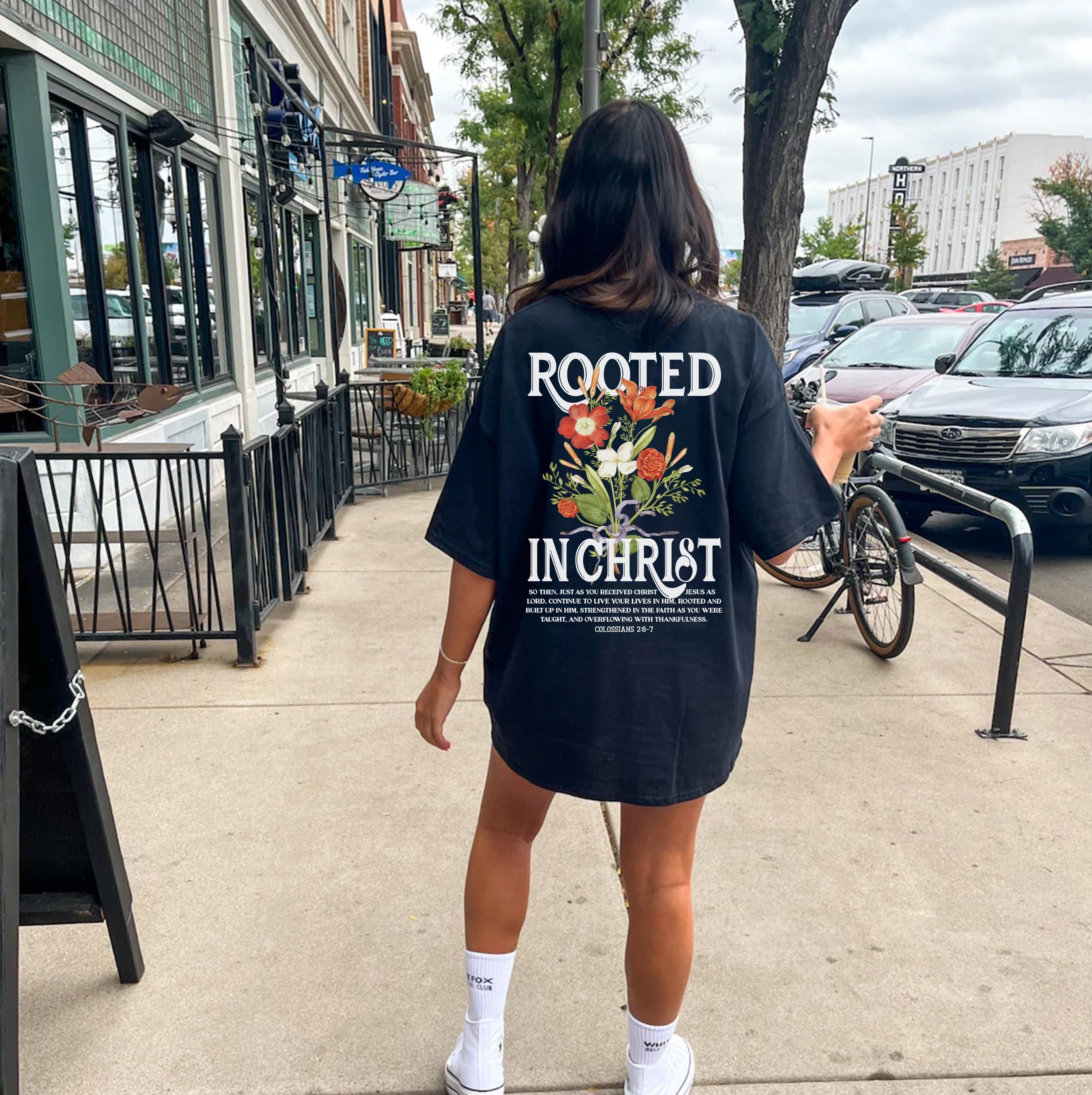Rooted in Christ Hoodie Christian Sweatshirt Spiritual Sweatshirt Faith ...