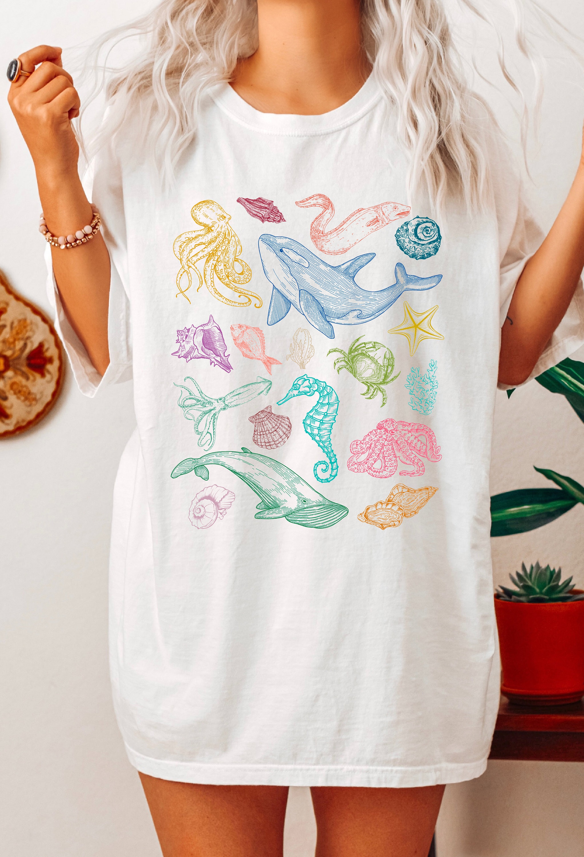 Vintage Sea Animal Tshirt, Gift for Nature, Sealife Shirt, Ocean Shirt ...