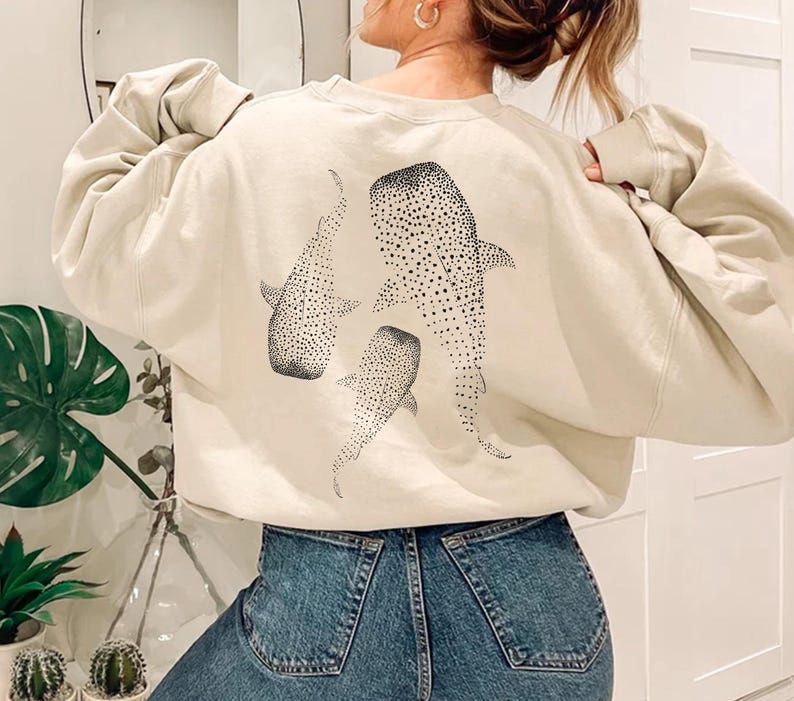 Whale Shark Hoodie, Ocean Inspired Style Sweatshirt for Ocean Lovers ...