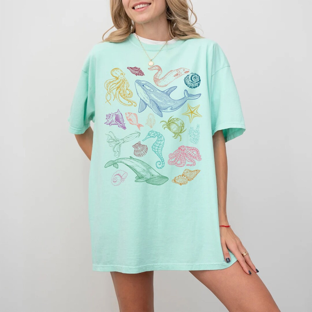 Comfort Colors Sea Animal Shirt, Gift for Nature, Sealife Shirt, Ocean ...