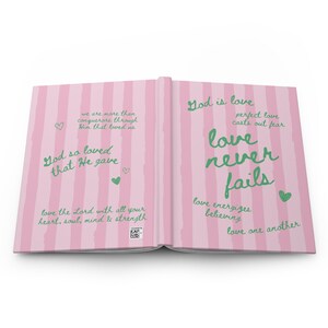 Cute Pink Christian Journal Trendy Faith Notebook for Bible Study ...